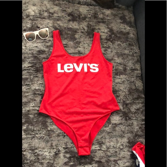 Levi's | Tops | Graphic Logo Bodysuit | Poshmark